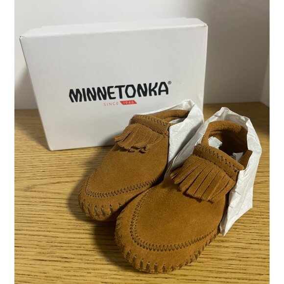 Minnetonka | Shoes | Minnetonka Infant Riley Bootie Brown Leather ...